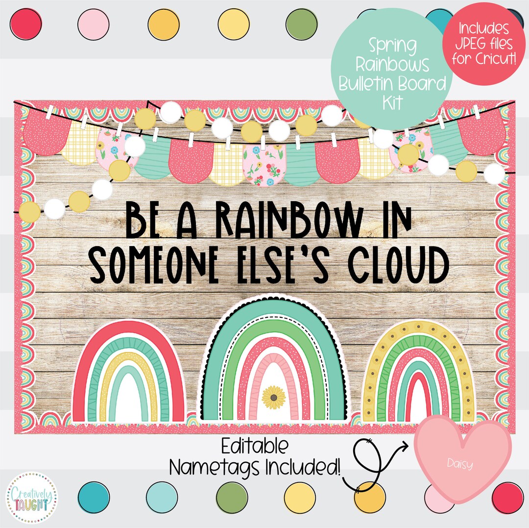 Spring Rainbows March Bulletin Board Kit - Etsy