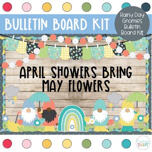 Rainy Day Gnomes- Spring Flowers - April/may Bulletin Board Kit - Etsy