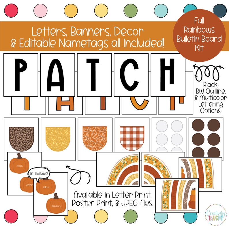 Boho Fall Rainbow Bulletin Board Kit (digital Download) - Etsy