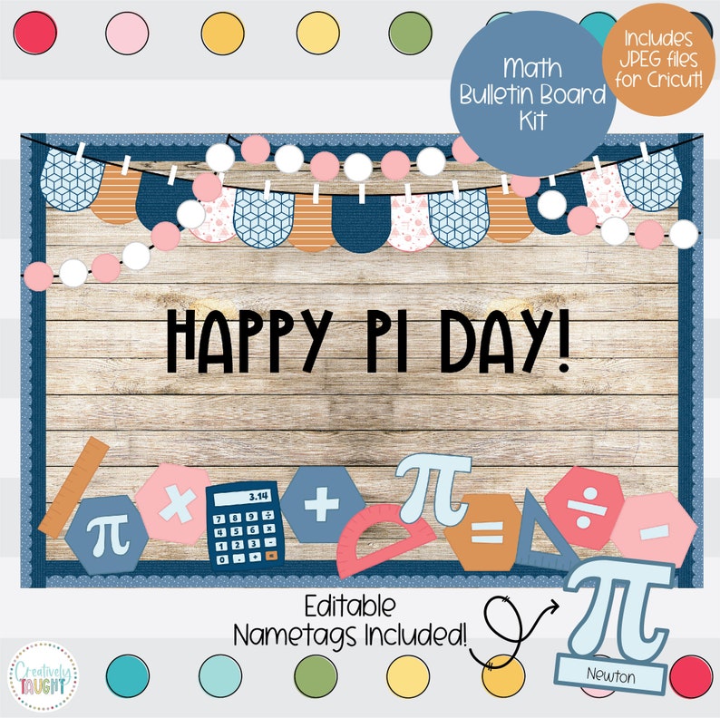 Math Classroom Decor Pi Day March Bulletin Board Kit - Etsy