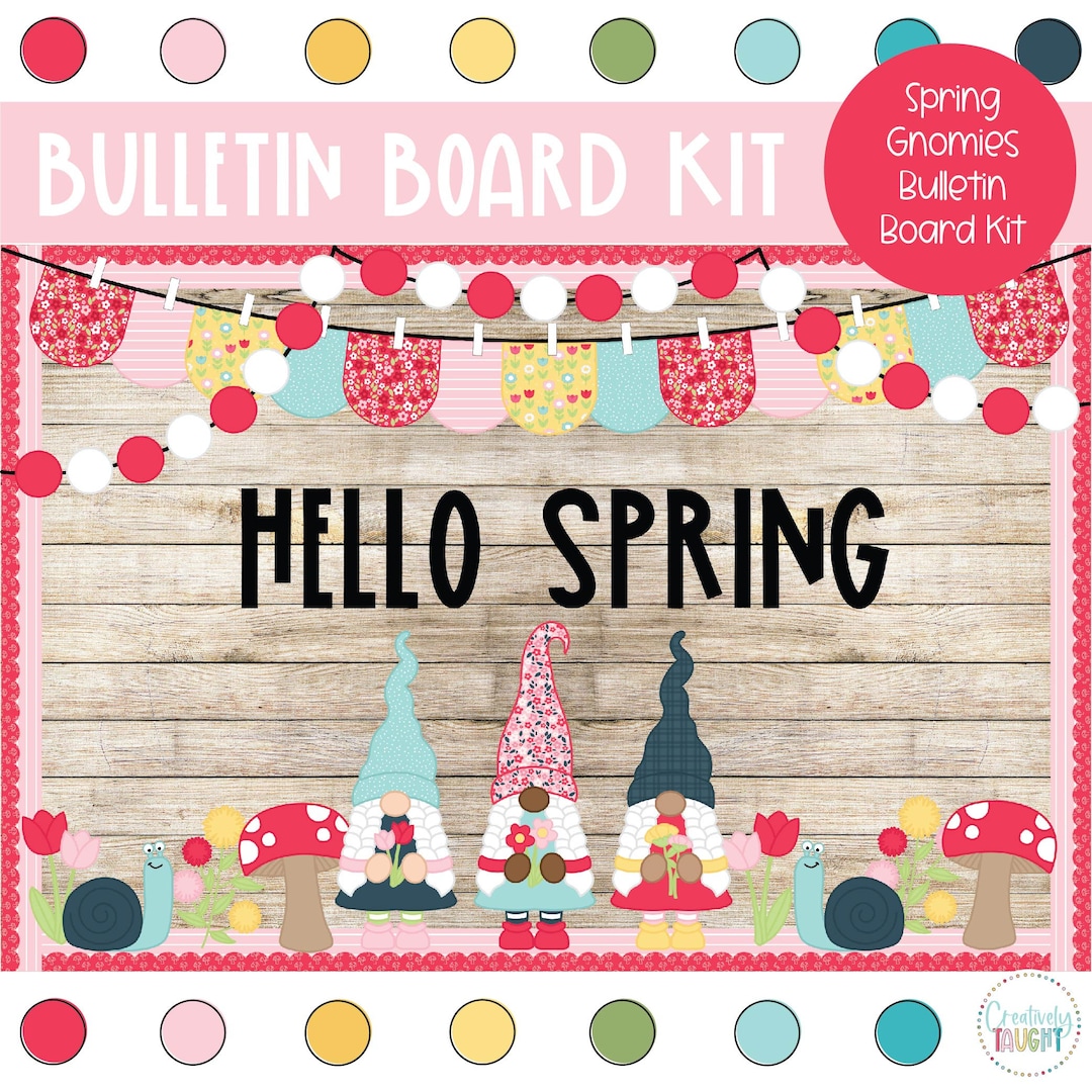 Spring Gnomies- Spring - March Bulletin Board Kit - Etsy