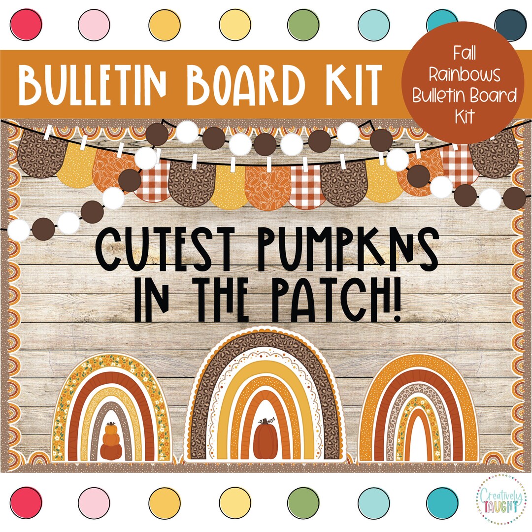 Boho Fall Rainbow Bulletin Board Kit (digital Download) - Etsy