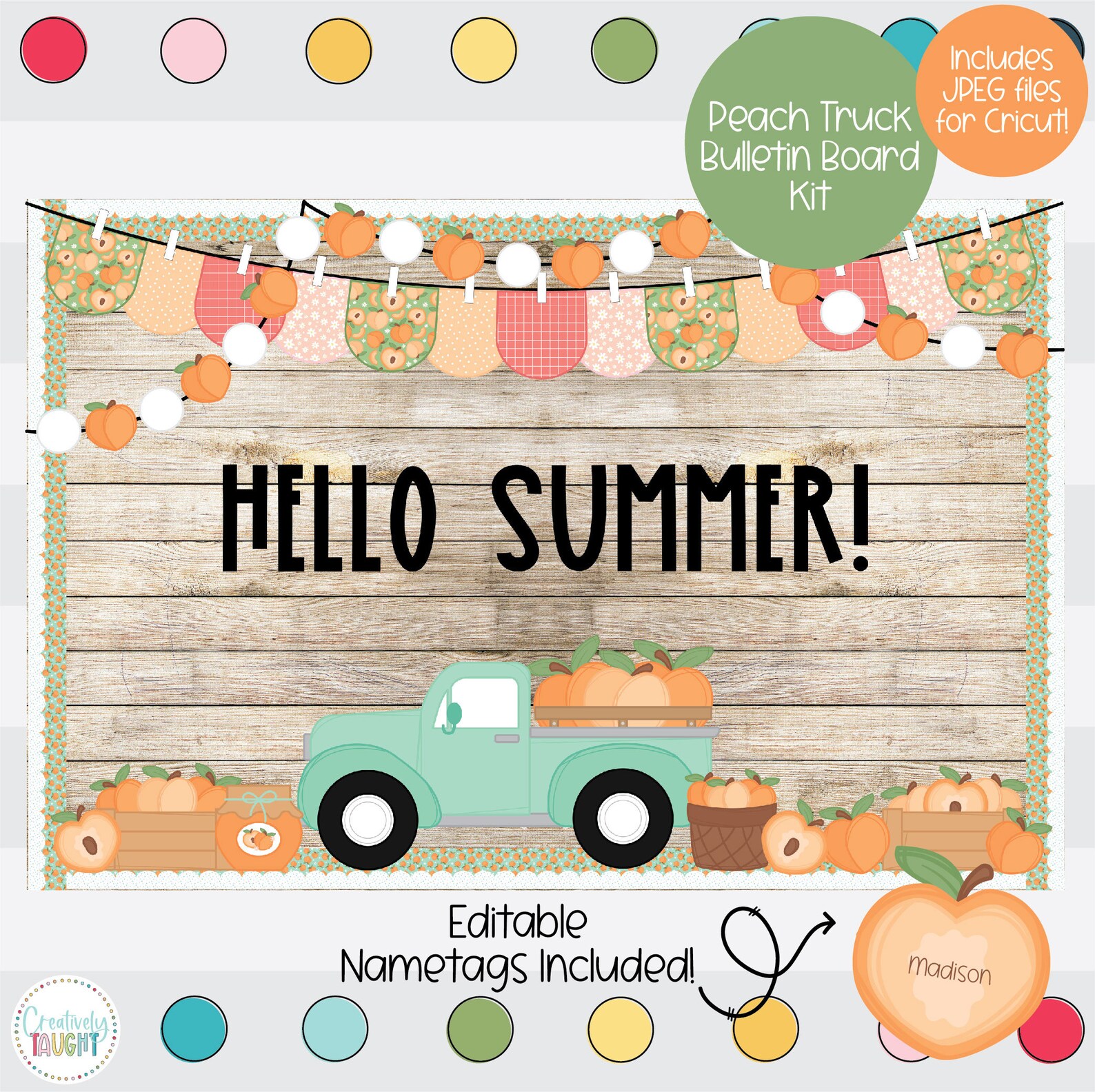 Peachy Sweet Truck Summer Bulletin Board Kit - Etsy