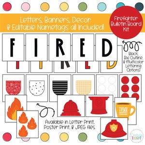 Firefighter - Community Service Bulletin Board Kit - Etsy