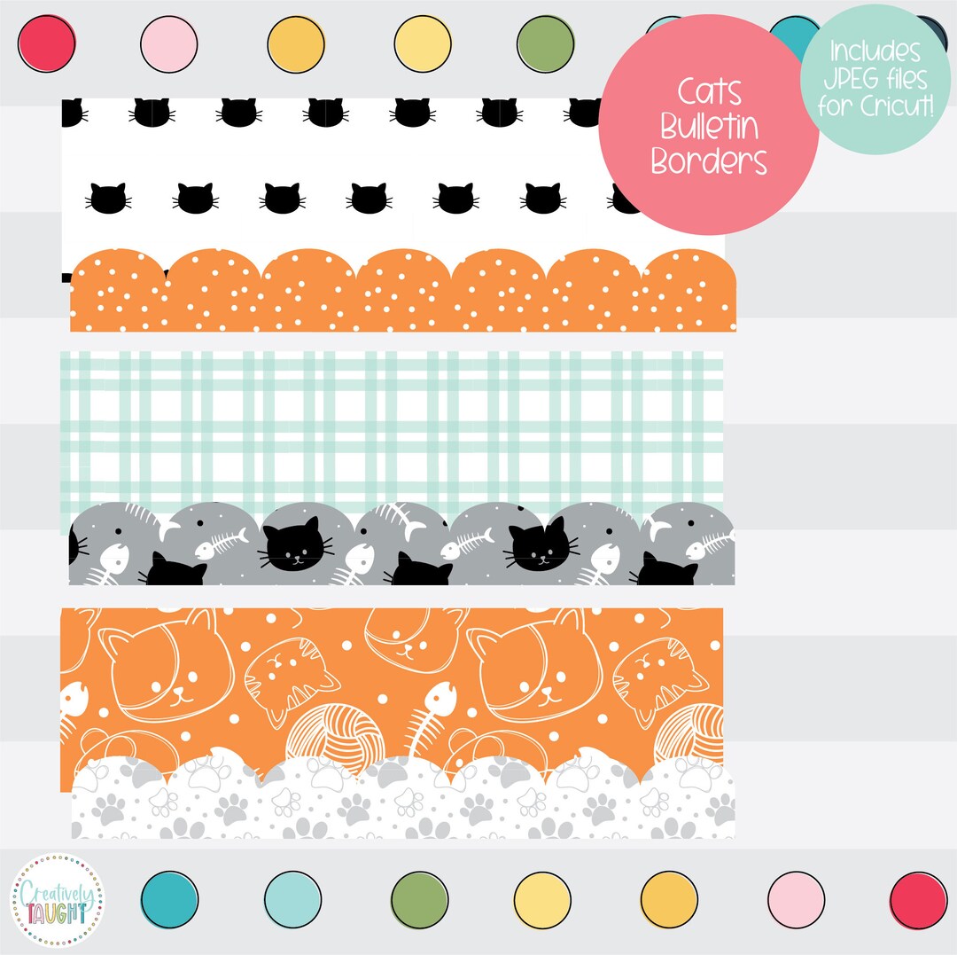 Cats Back to School Bulletin Board Borders - Etsy