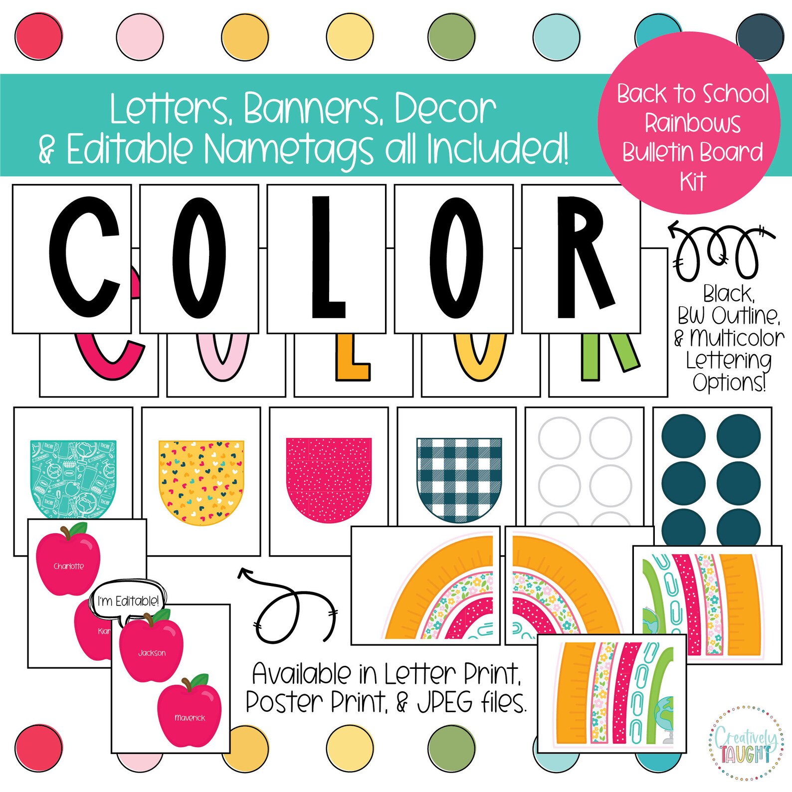 Rainbows Back to School Bulletin Board Kit (digital Download) - Etsy
