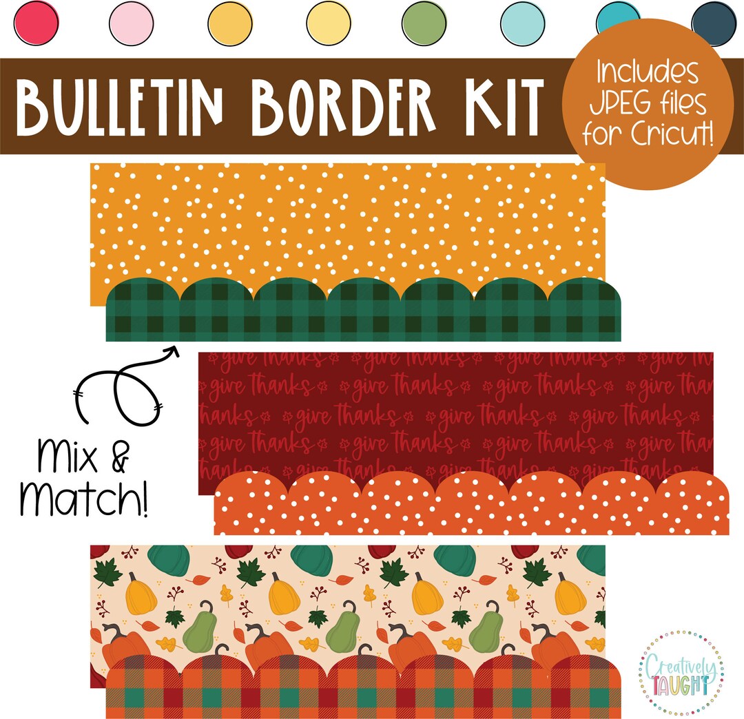 Thankful Fall Thanksgiving Bulletin Board Borders - Etsy