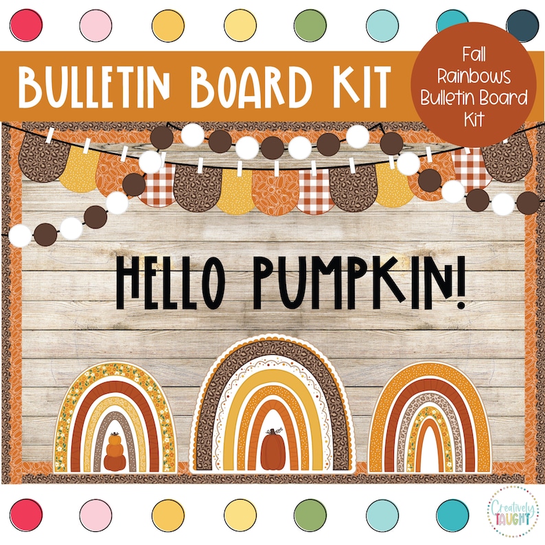 Boho Fall Rainbow Bulletin Board Kit (digital Download) - Etsy