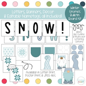 Winter Gnomes - January Bulletin Board Kit - Etsy