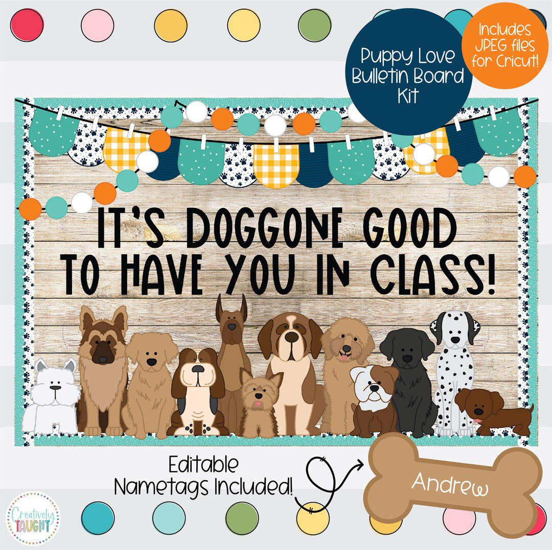 Puppy Love Puppy Bulletin Board Kit - Etsy