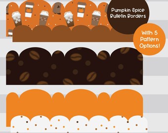 Black and White Pumpkin Borders Fall Bulletin Board Borders - Etsy