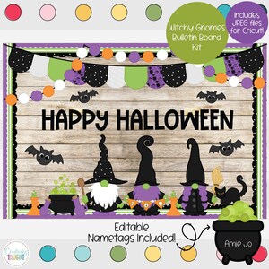 Halloween Witchy Gnomies Fall Halloween Bulletin Board - Etsy