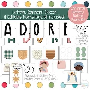 Christmas Nativity - Christian - December Bulletin Board Kit - Etsy