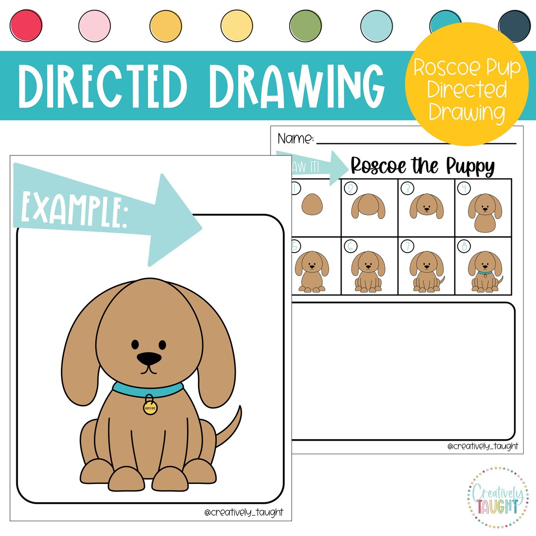 Roscoe Puppy Directed Drawing for Elementary Age Art Class - Etsy