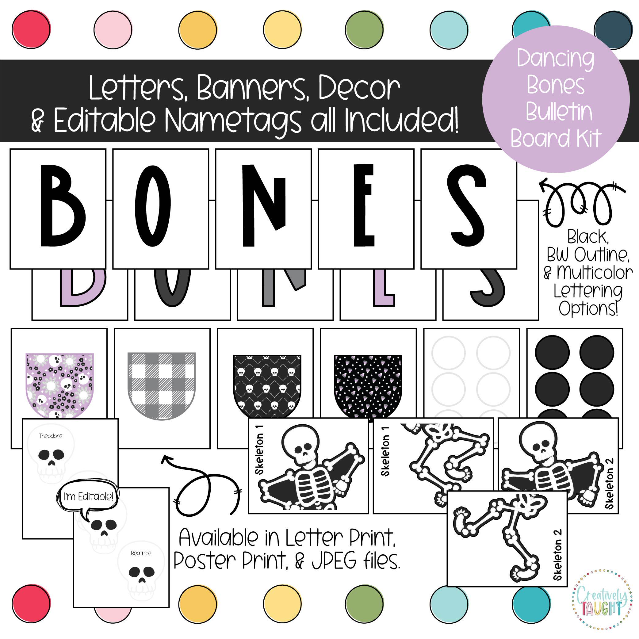 Dancing Skeletons - Halloween - October Bulletin Board Kit - Etsy
