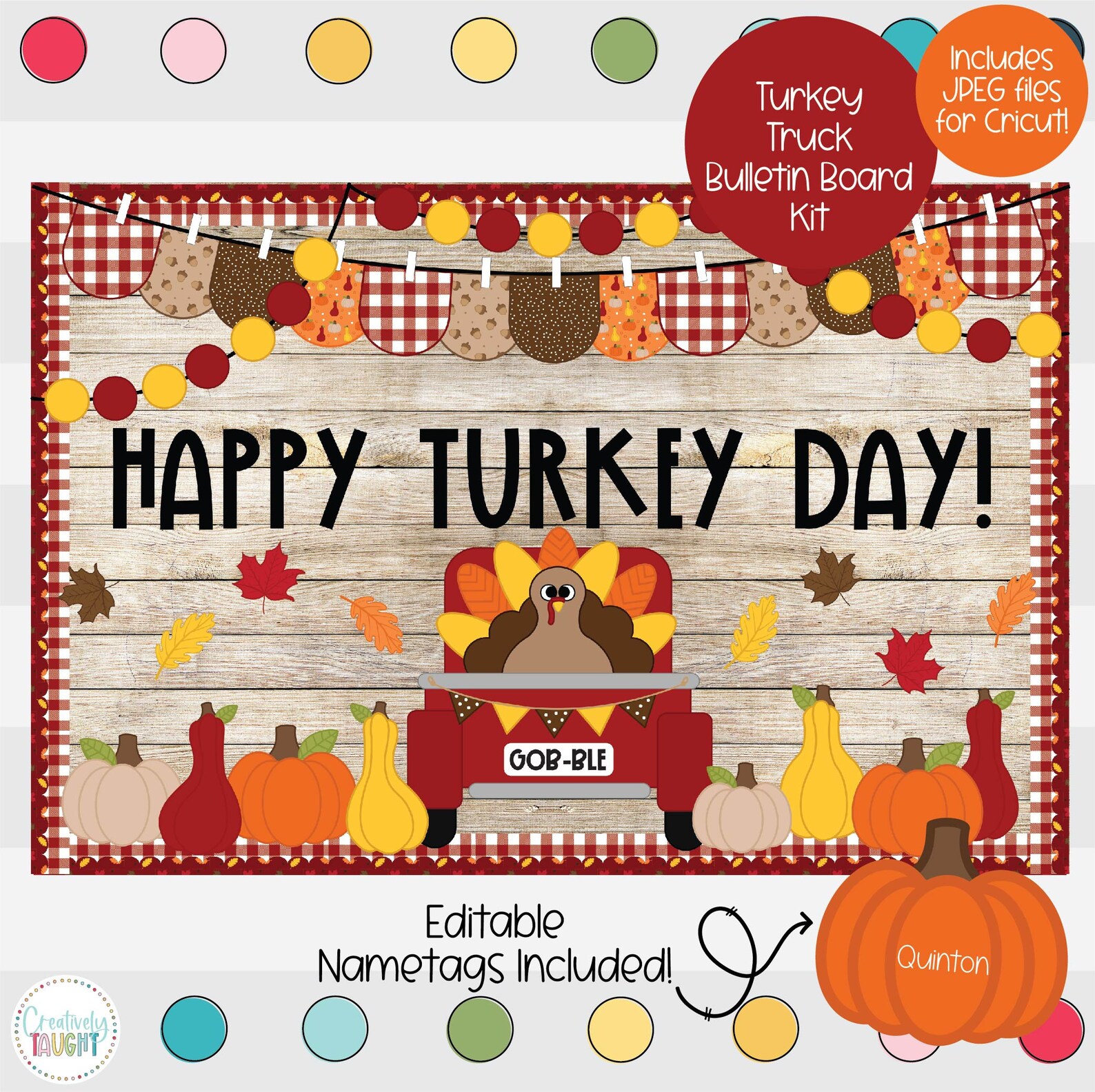 Happy Turkey Day Fall Thanksgiving Bulletin Board Kit - Etsy