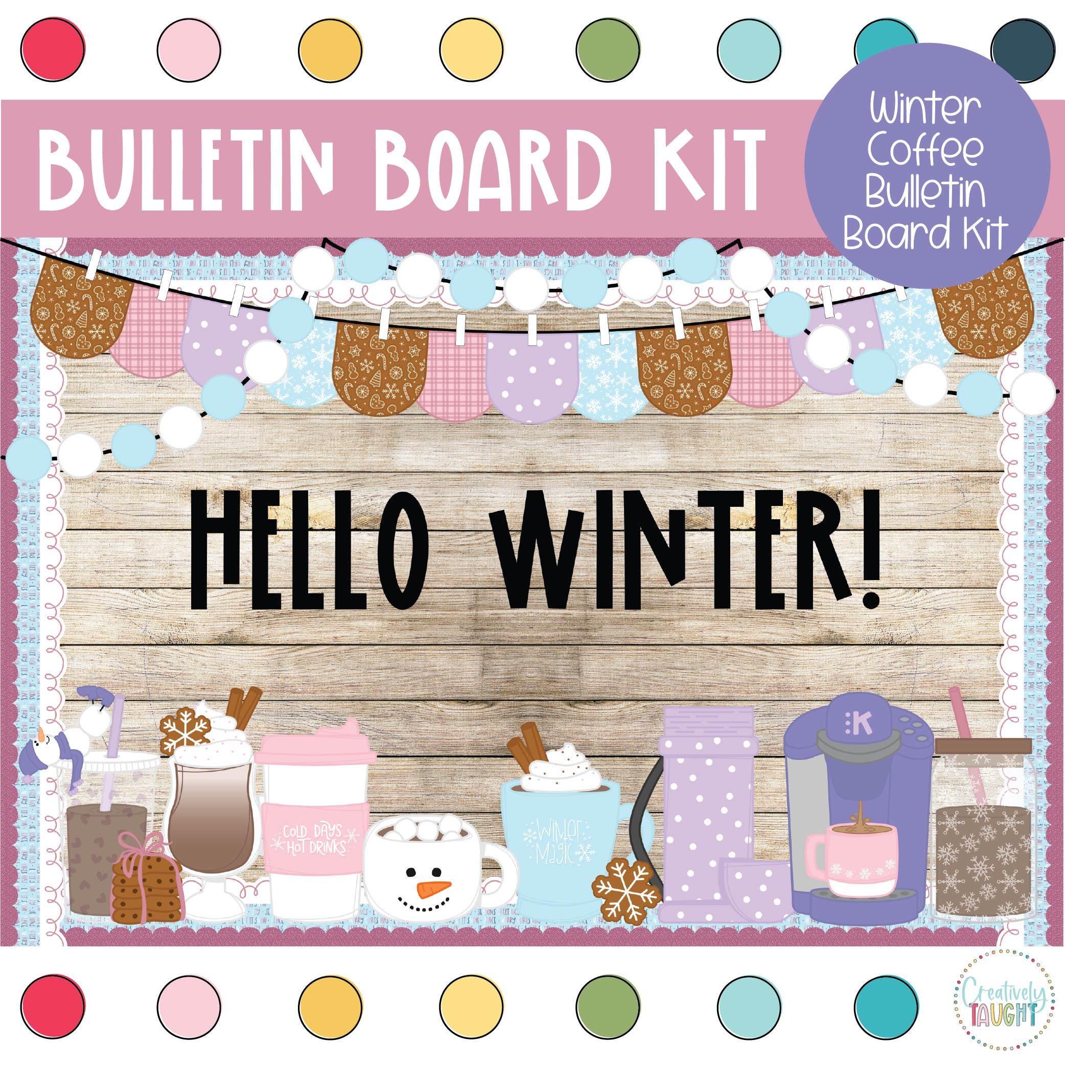 Winter Coffee- Winter - December & January Bulletin Board - Etsy