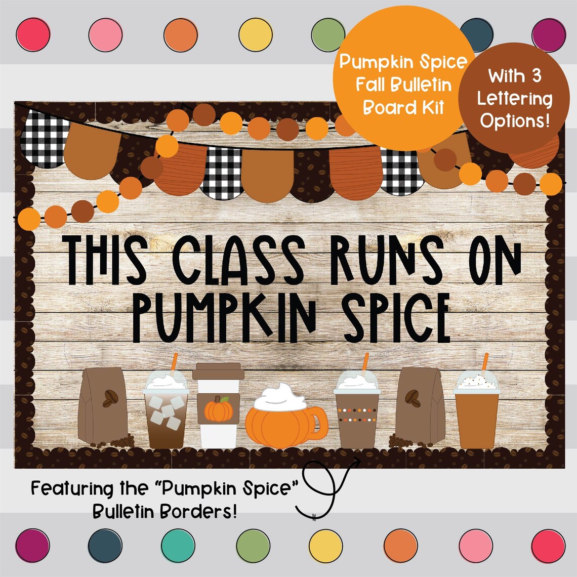 Pumpkin Spice Coffee Theme Fall Fall Themed Bulletin - Etsy