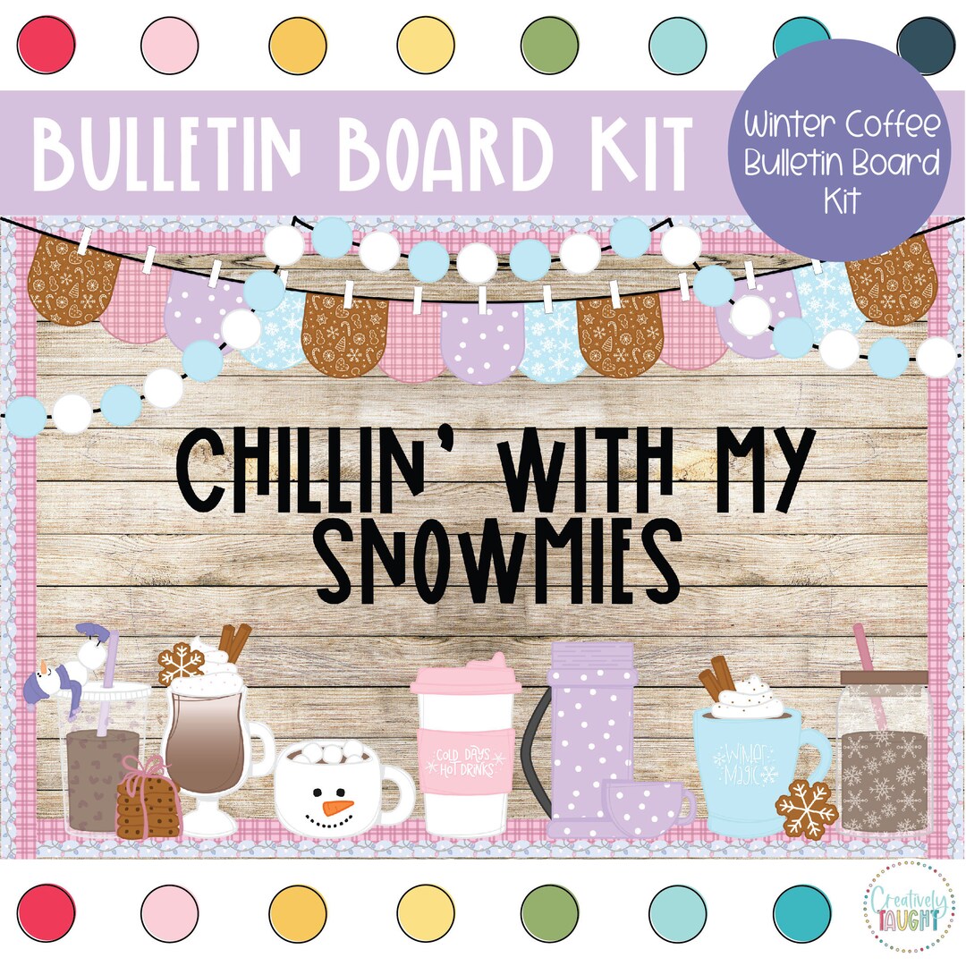 Winter Coffee- Winter - December & January Bulletin Board - Etsy