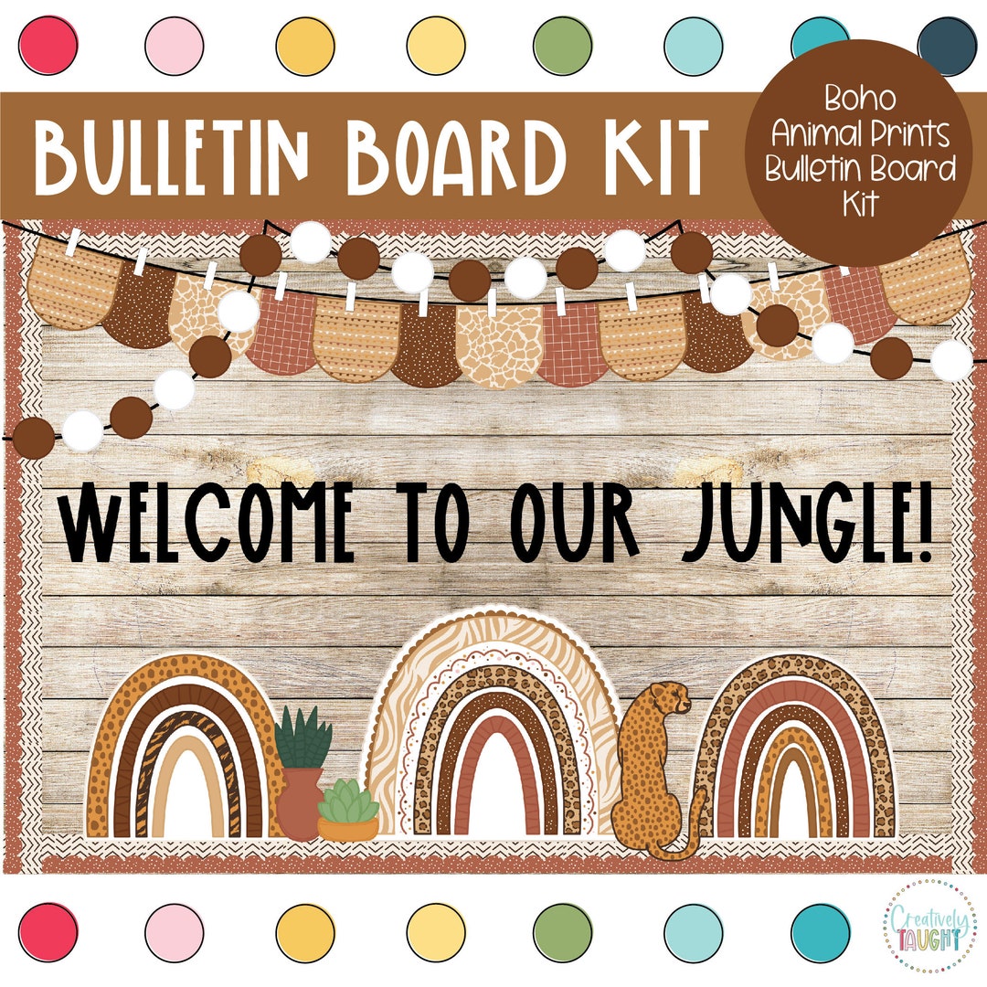 Boho Animal Print - Back to School Bulletin Board Kit - Etsy