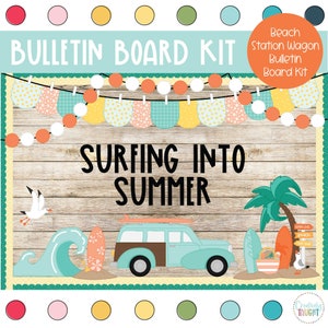 Surfing Station Wagon - Beach Truck - Summer Bulletin Board Kit - Etsy
