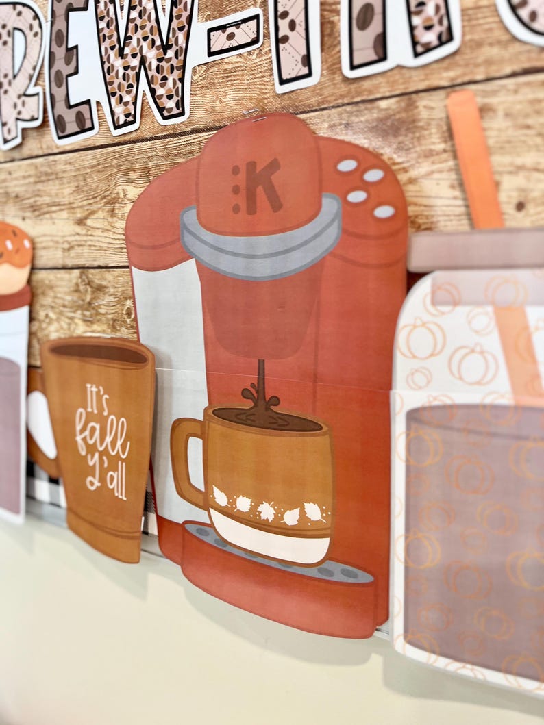Pumpkin Spice - Coffee Theme - Fall - Fall Themed Bulletin Board Kit - Etsy