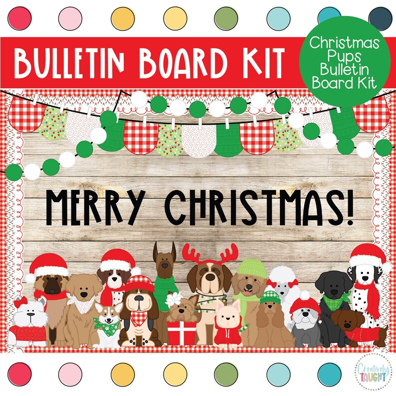 Christmas Pups - Christmas - December Bulletin Board Kit - Etsy