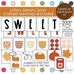 Pumpkin Pie - Fall - Thanksgiving - Bulletin Board Kit - Etsy