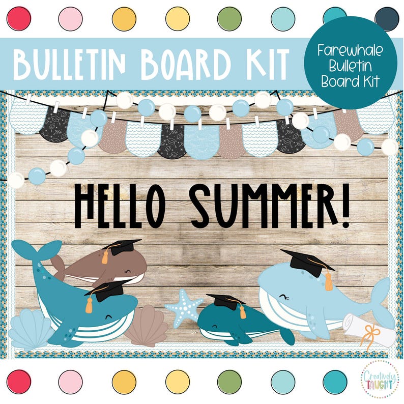 End of Year Bulletin Board Kit: Farewhale Theme (digital Download) - Etsy