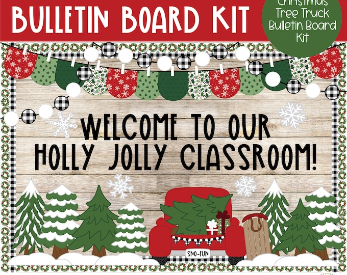 Christmas Tree Truck Christmas Bulletin Board Kit - Etsy