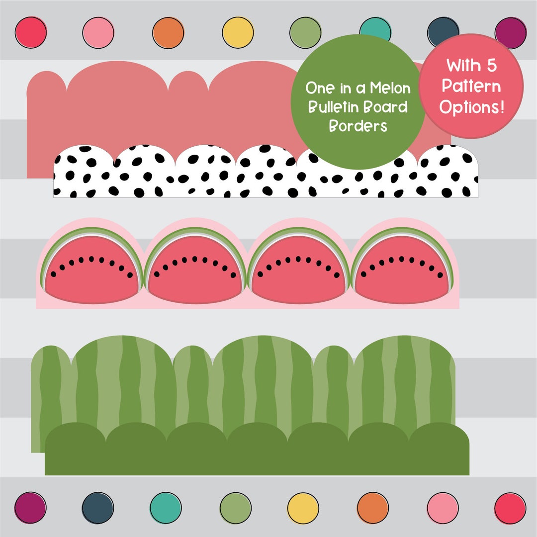 One in a Melon Summer Bulletin Board Borders - Etsy