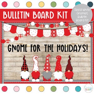 Red and White Gnomes Christmas Gnomes Christmas Bulletin Board Kit - Etsy