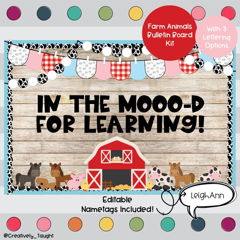 Farm Animals - Spring - March & April Bulletin Board Kit - Etsy