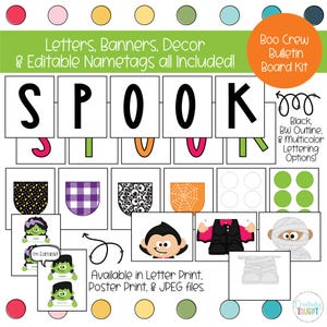 Boo Crew - Halloween Bulletin Board Kit - Etsy