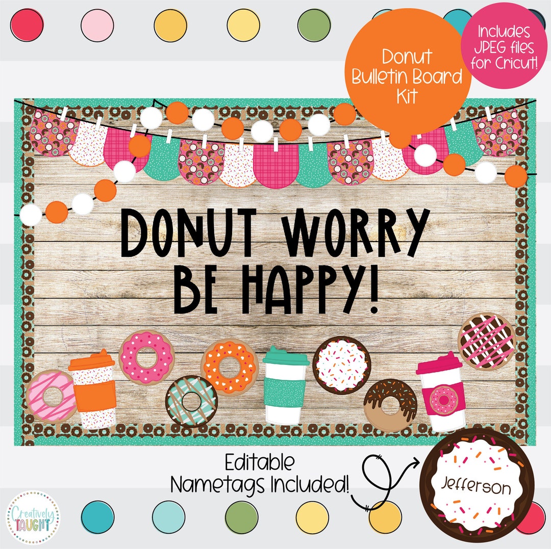 Donut Worry, Be Happy Summer June and July Bulletin Board Kit - Etsy