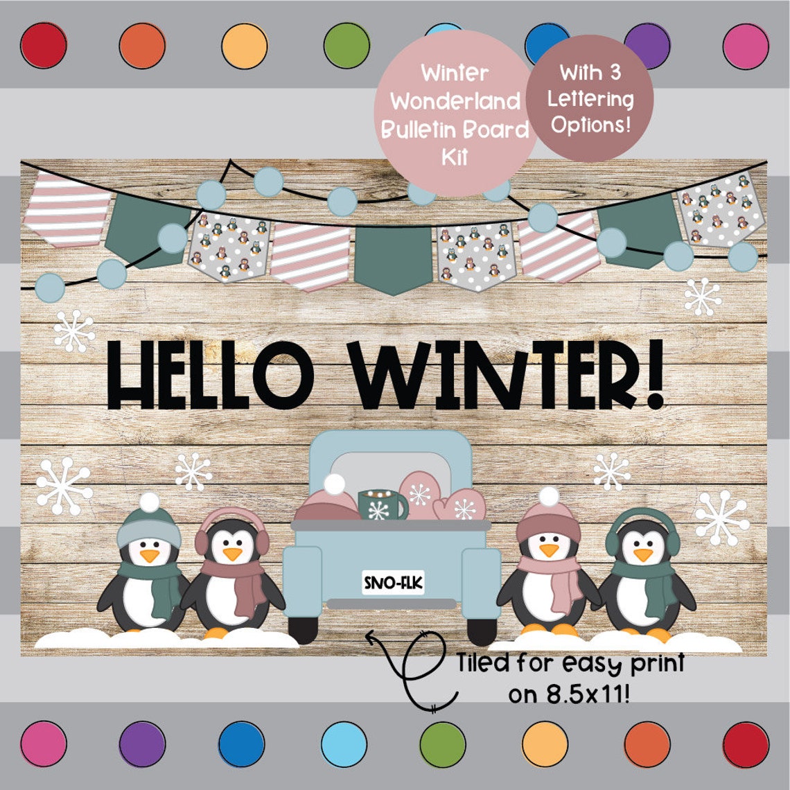 Winter Wonderland Penguins Winter Bulletin Board - Etsy