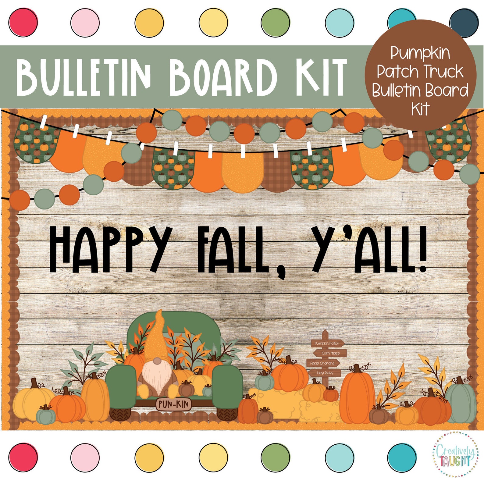 Fall Gnome in Pumpkin Truck Fall Halloween Bulletin Board Kit - Etsy