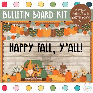Fall Gnome in Pumpkin Truck - Fall - Halloween - Bulletin Board Kit - Etsy