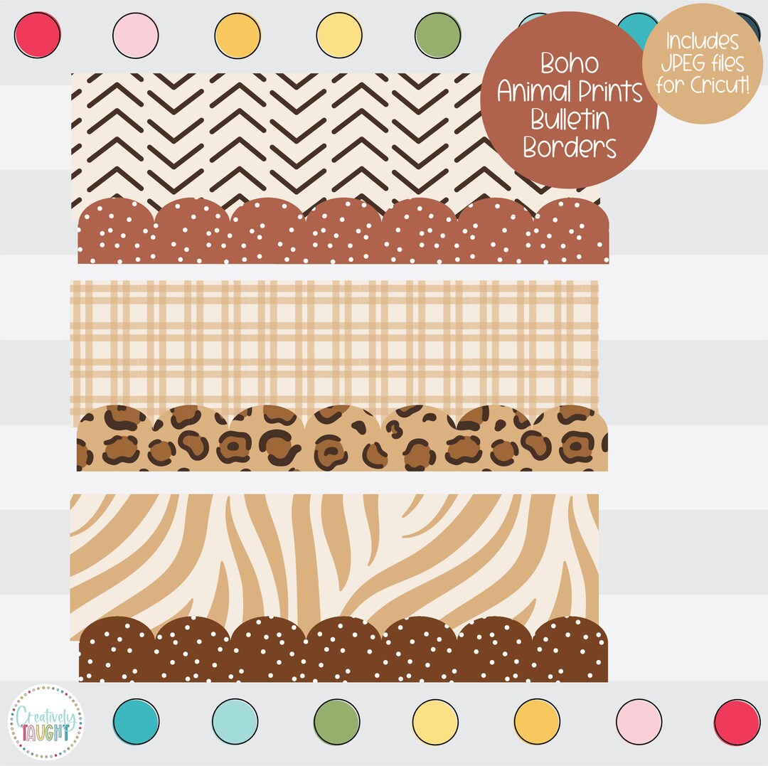 Boho Animal Prints Back to School Bulletin Board Borders - Etsy