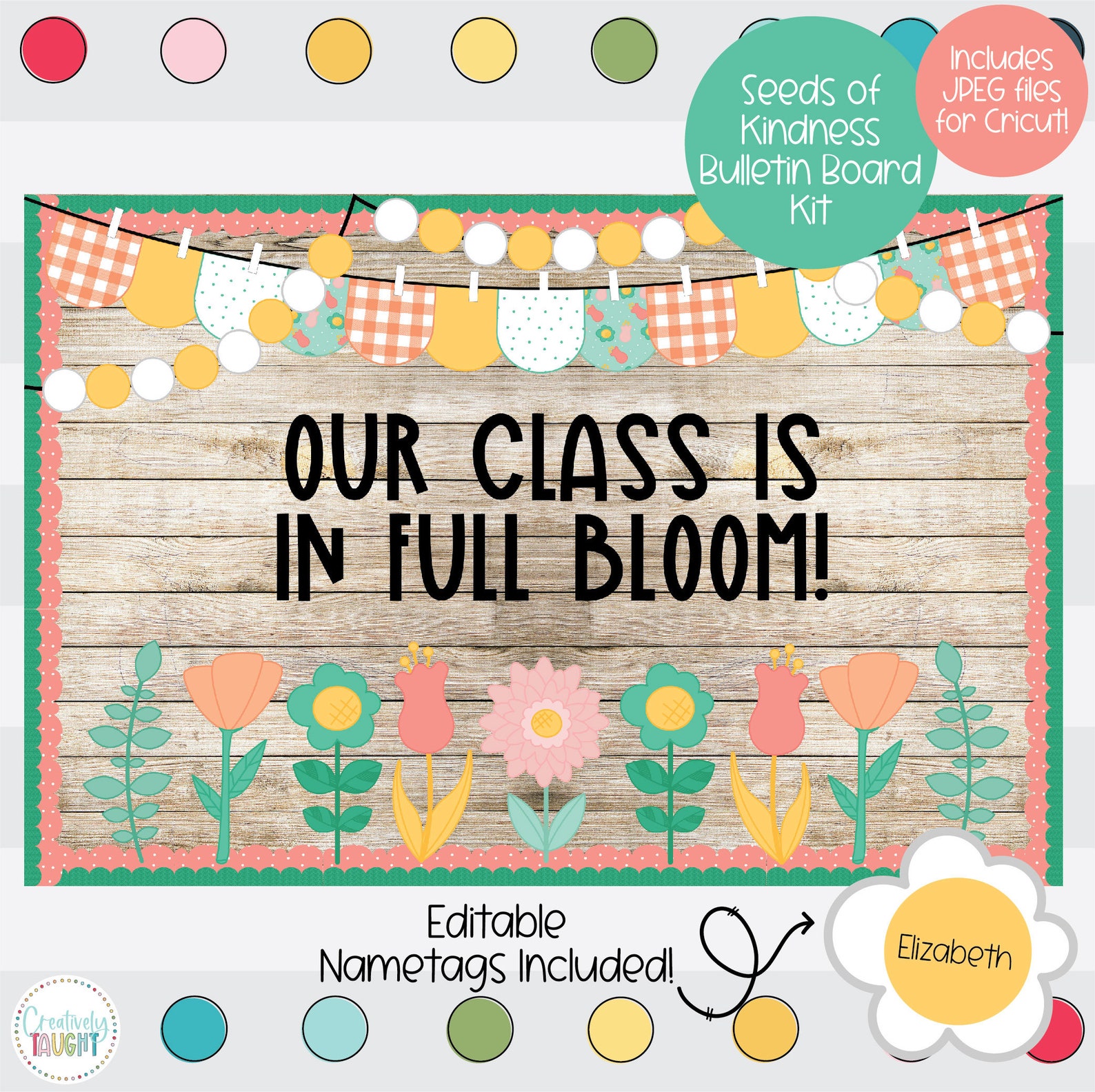Seeds of Kindness Spring Flowers March Bulletin Board Kit - Etsy