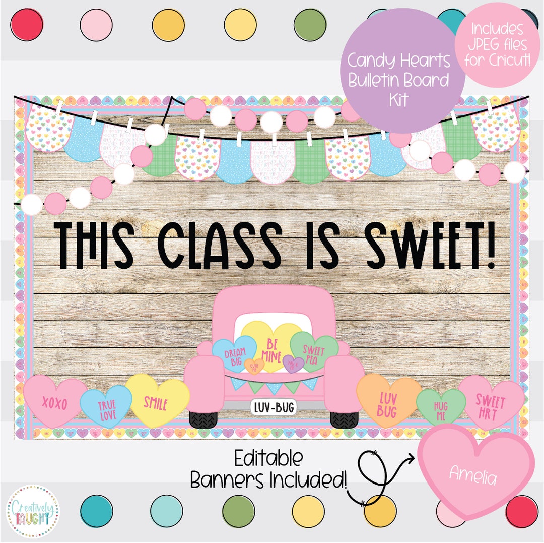 Candy Heart Truck Valentines Bulletin Board Kit - Etsy