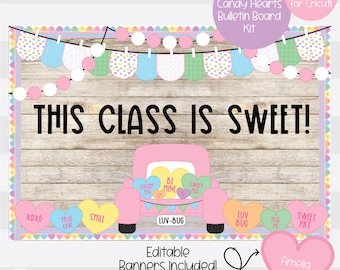 Valentine's Day Bulletin Board Kit. Sweet Heart Candy. - Etsy