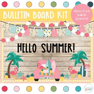Aloha Truck Bulletin Board Kit: Hawaiian Summer Decor (digital Download ...