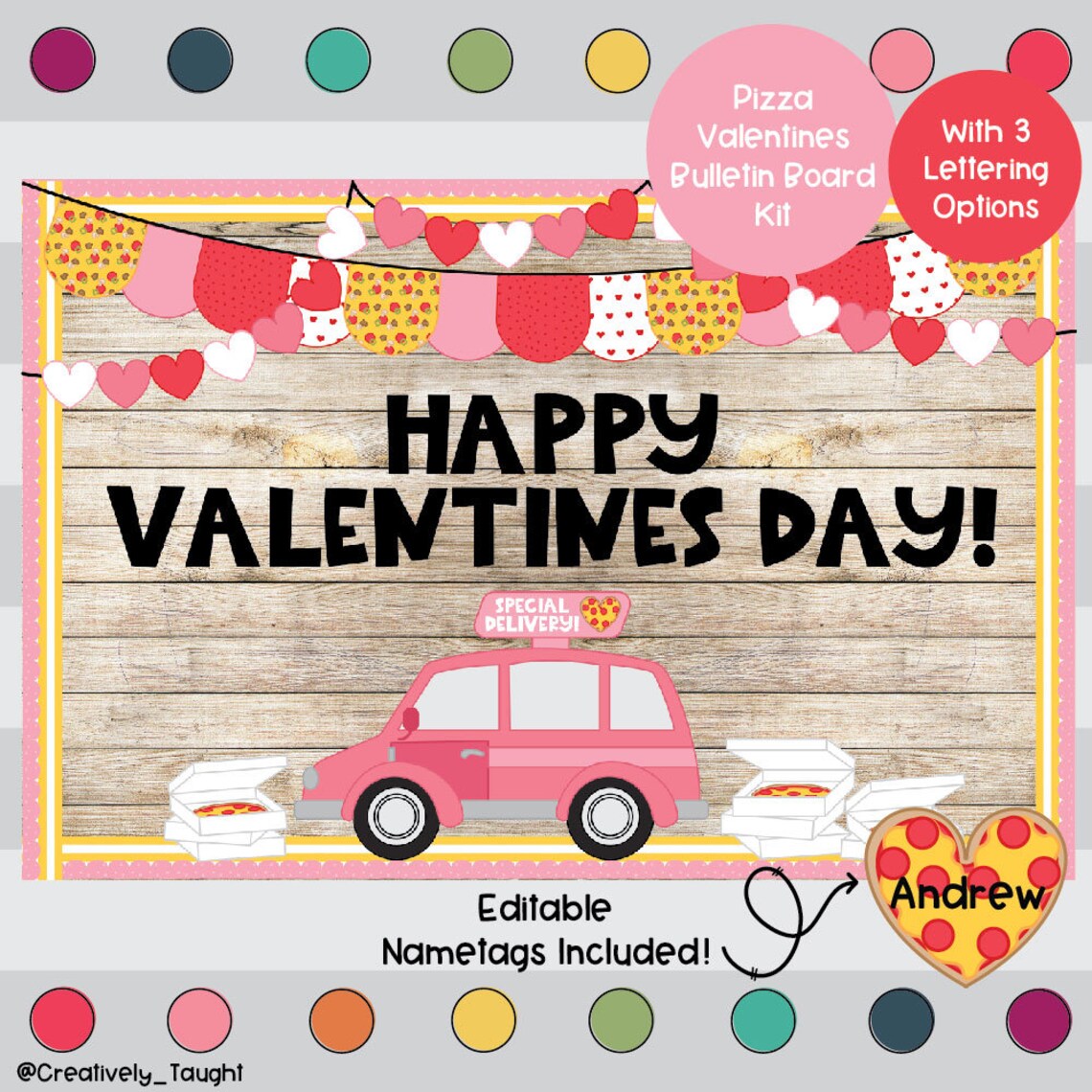Pizza Delivery Truck Valentines February Bulletin Board - Etsy