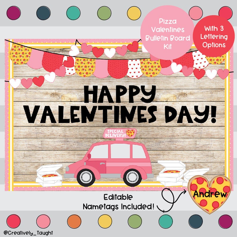 Pizza Delivery Truck Valentines February Bulletin Board - Etsy