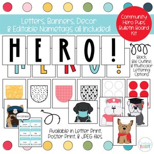 Community Helper Pups Bulletin Board Kit (digital Download) - Etsy