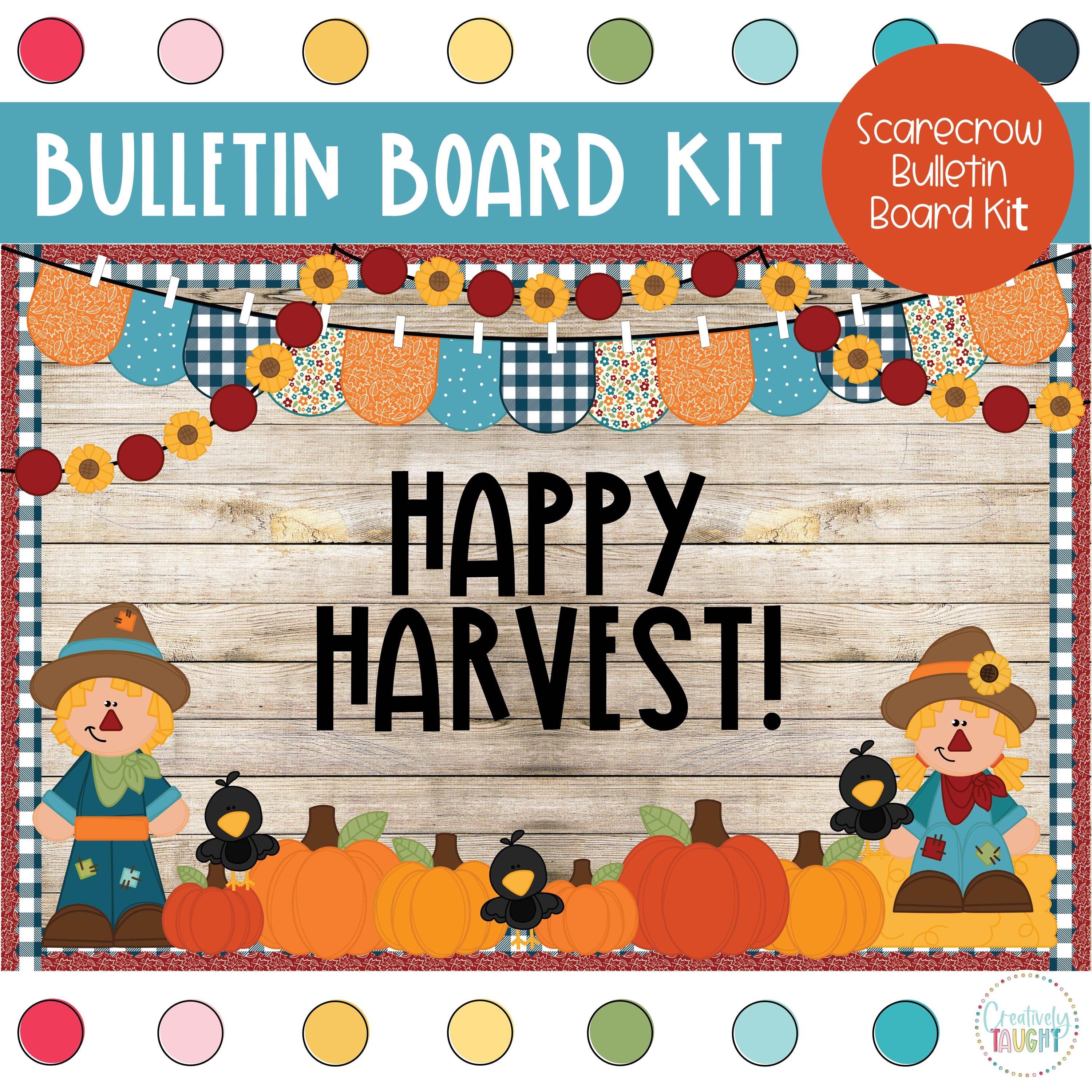 Scarecrow Pumpkin Patch - Autumn - Fall Bulletin Board Kit - Etsy
