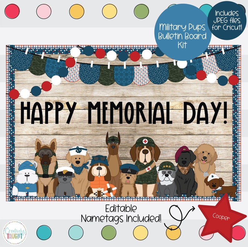 Military Pups - Memorial Day - Veteran's Day - Patriotic - May & July ...