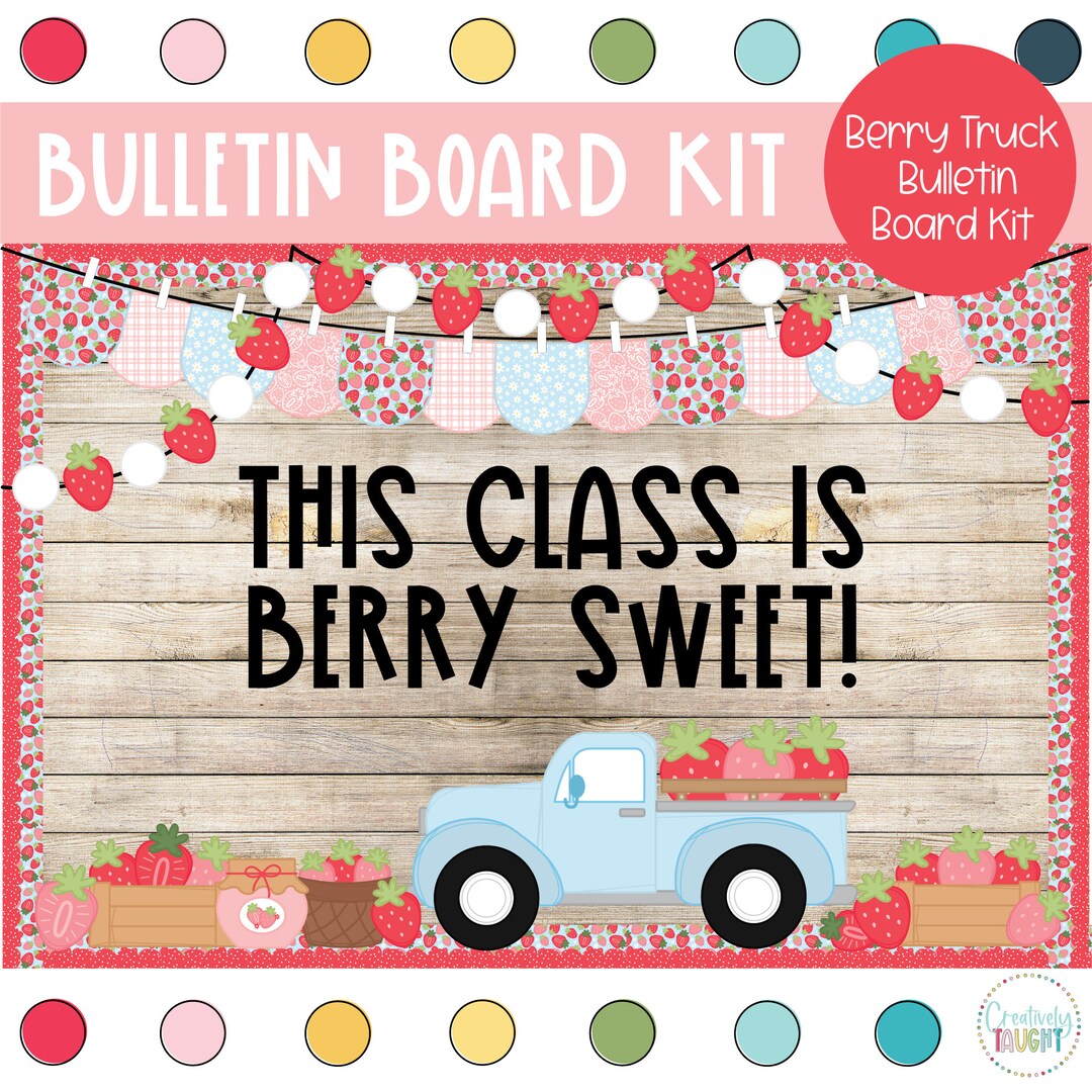 Berry Sweet Truck - Strawberry - Summer Bulletin Board Kit - Etsy