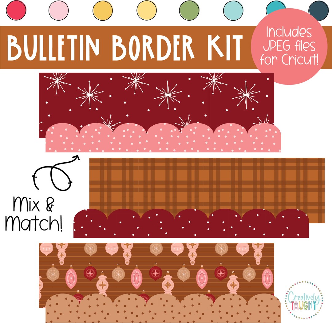 Boho Christmas - December Bulletin Board Borders - Etsy